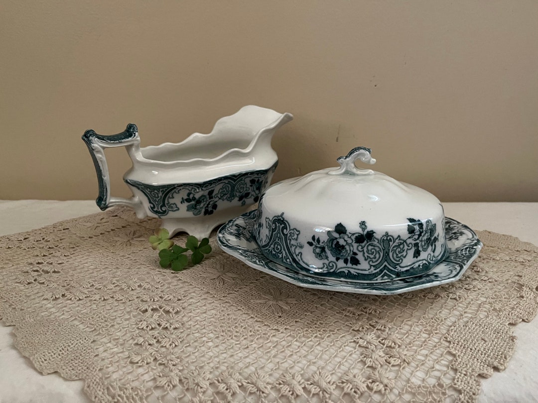 4 Pc Set Vintage W.H. Grindley Gravy Boat and Butter Dish With - Etsy