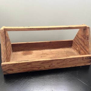 Primitive Wood Tote Box - Farmhouse Caddy - Handmade Chippy Paint Tote ...