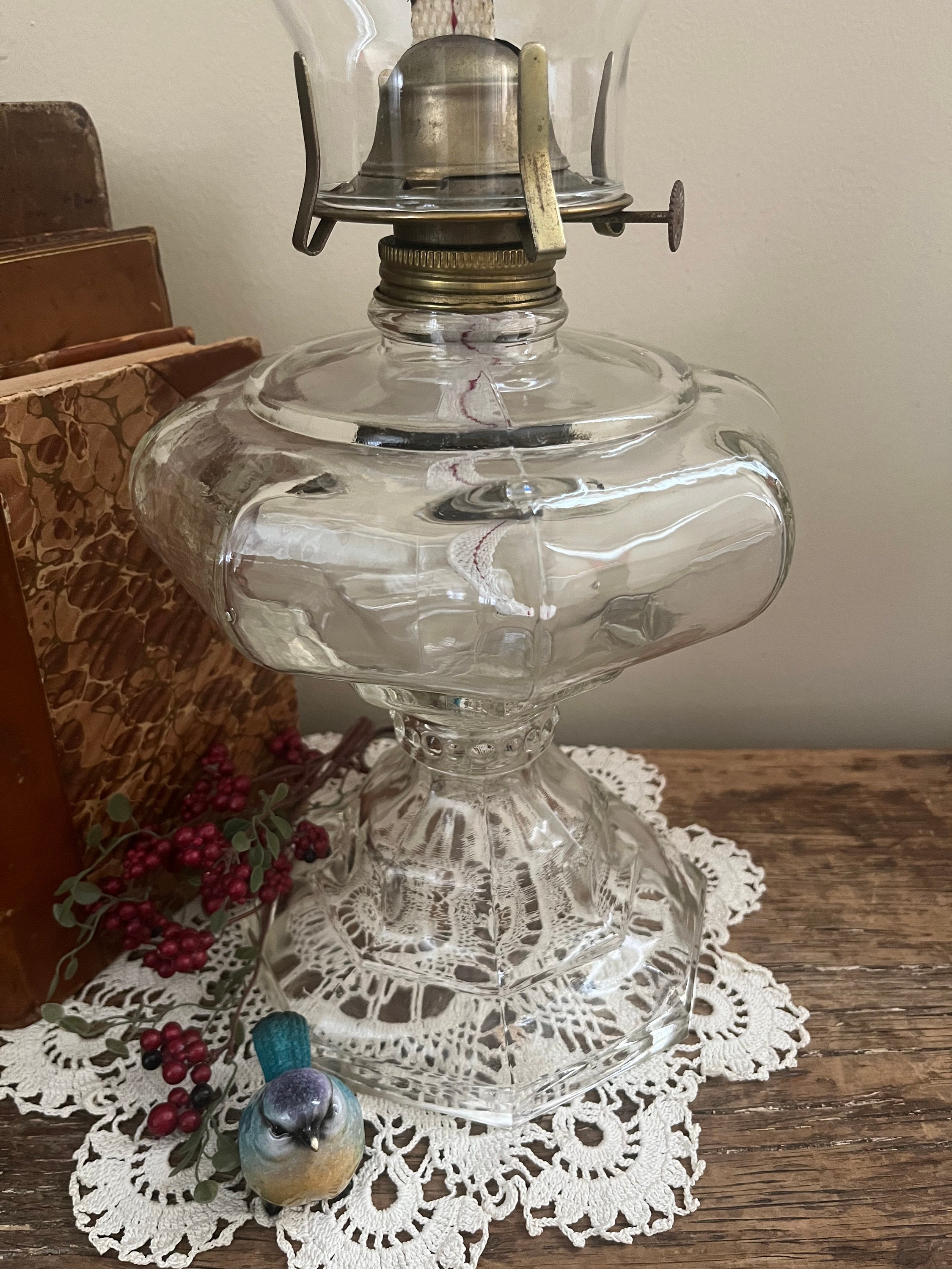 Vintage Oil Lamp Vintage Pedestal Oil Lamp Octagon Shape Oil Lamp - Etsy