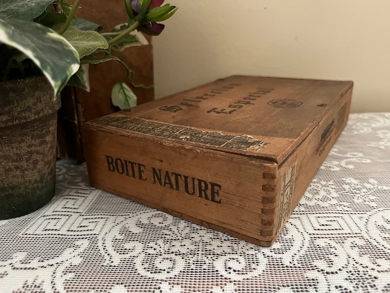 Antique Wood Cigar Box Empty - Early 1900s Wood Box - Infanzon ...