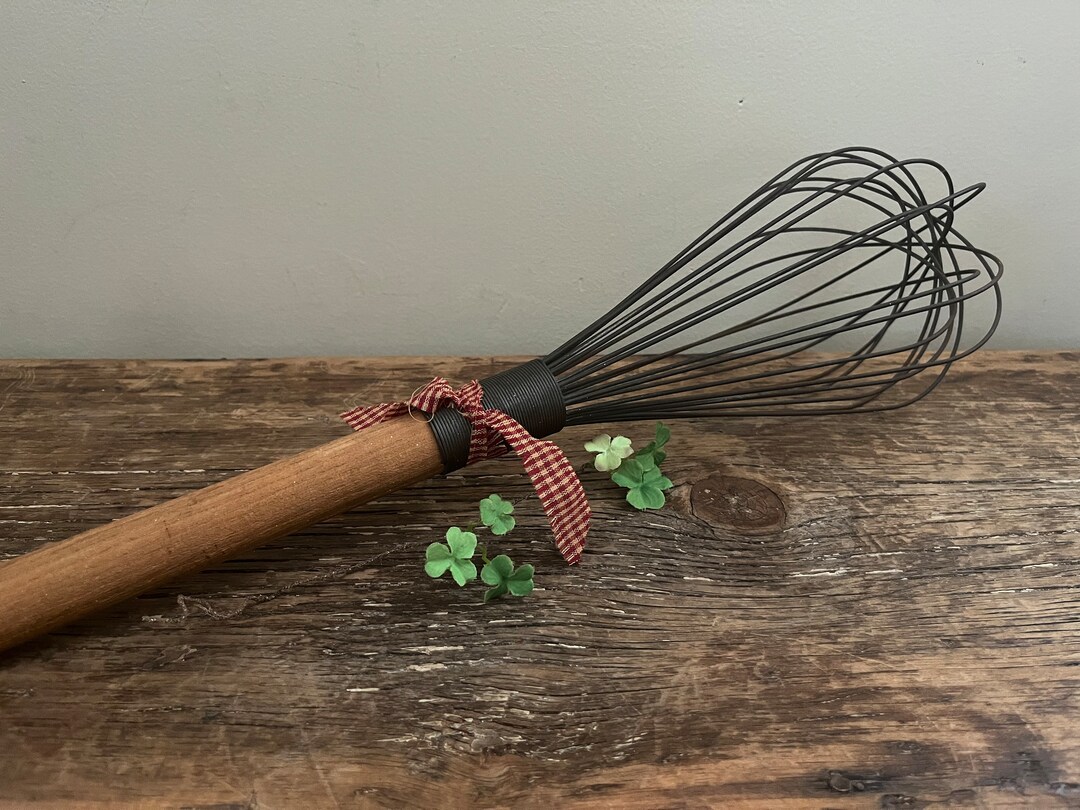Vintage French Balloon Whisk Farmhouse Industrial Extra Large Wire ...