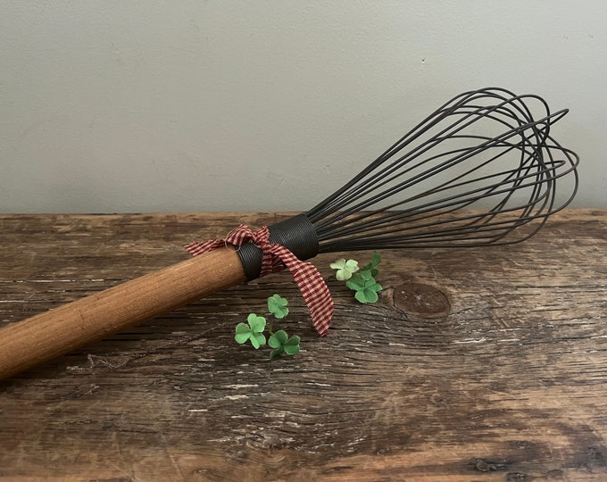 Vintage French Balloon Whisk - Farmhouse Industrial Extra Large Wire ...