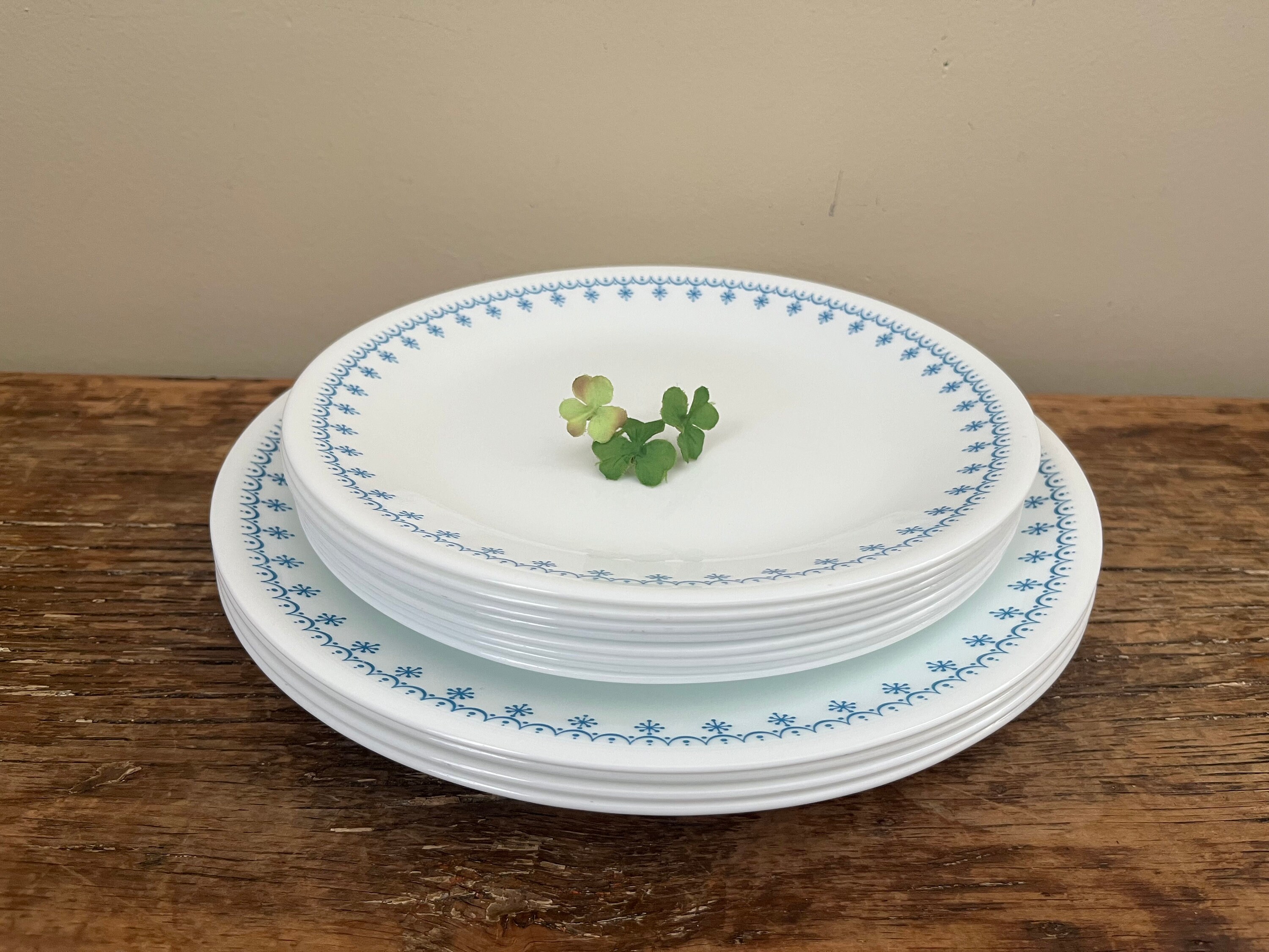 Vintage Corelle Snowflake Blue Pattern Luncheon and Dinner Plates Circa ...