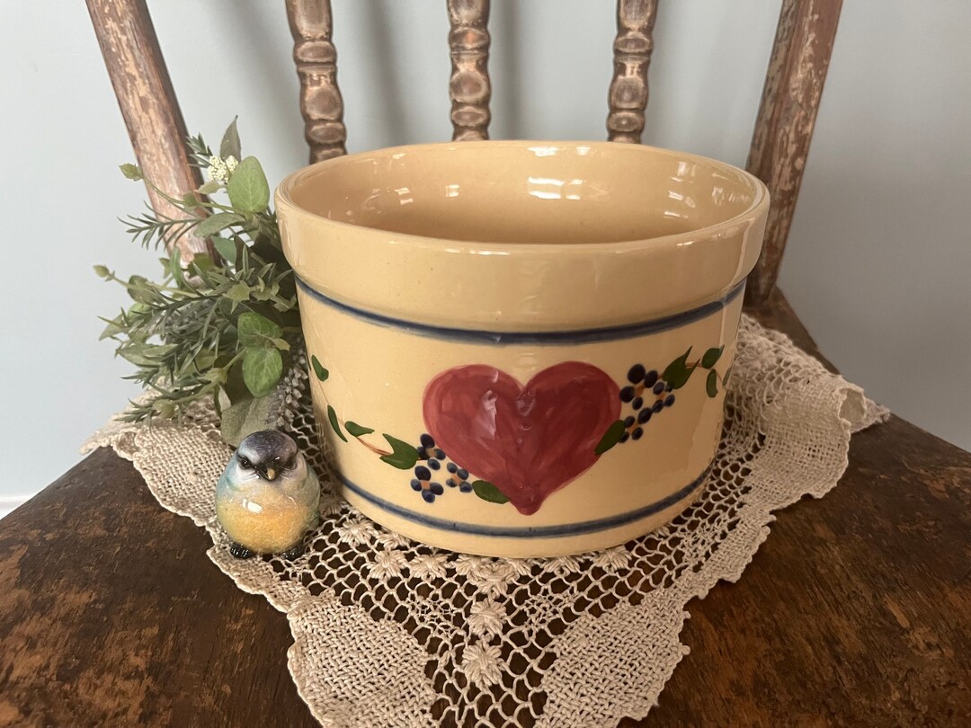Vintage Alpine Pottery 1 Qt Low Jar Stoneware Crock - Roseville Ohio ...