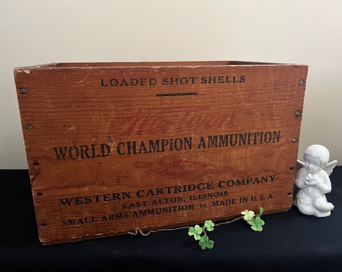 Wood Ammunition Box - Antique Western Cartridge Company Small Arms ...