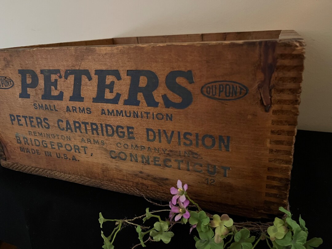 Wood Ammunition Box Antique Peters Small Arms Ammunition Box Peters ...