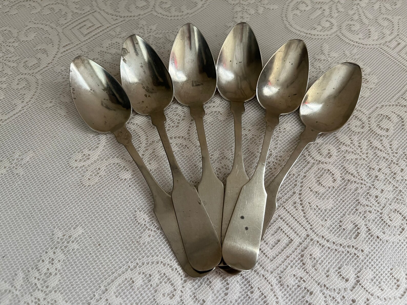 Antique German Silver Coin Silver Spoons Fiddleback Spoon Pattern ...