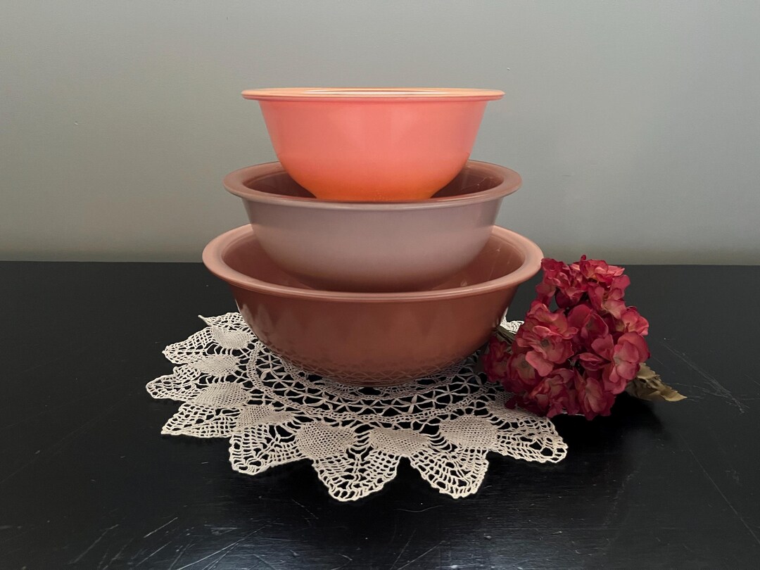 Pyrex 3 Piece Autumn Rainbow Nesting Bowls - 3 Pyrex Corning Bowls ...