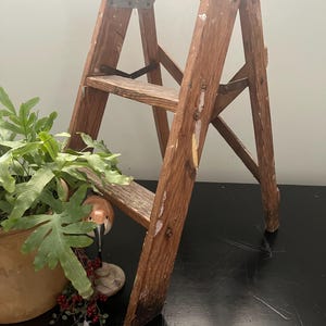 Old Wood Splattered Paint 2 Step Folding Ladder - Vintage Splatter ...