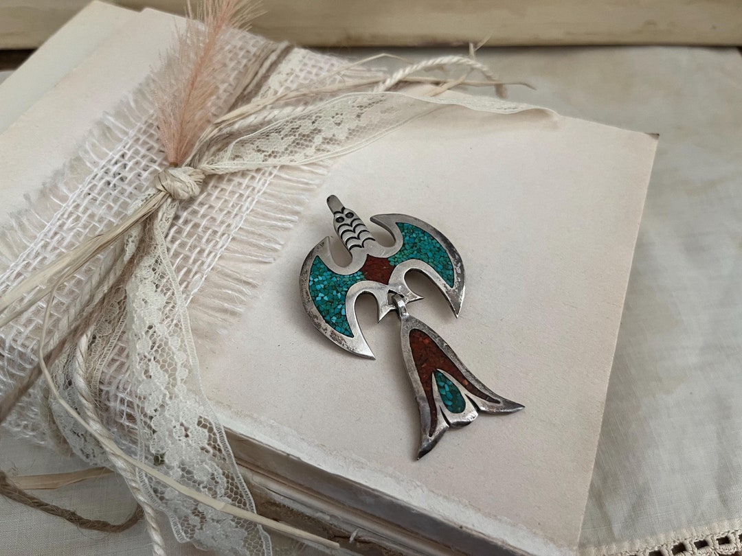 Navajo Water Bird or Peyote Bird Pin - Artist William Singer - Circa ...
