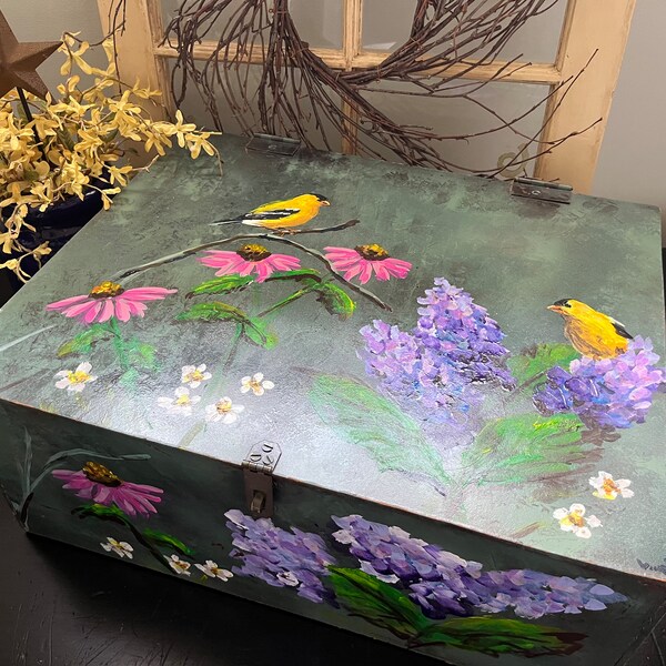 Painted Wood Box - Etsy