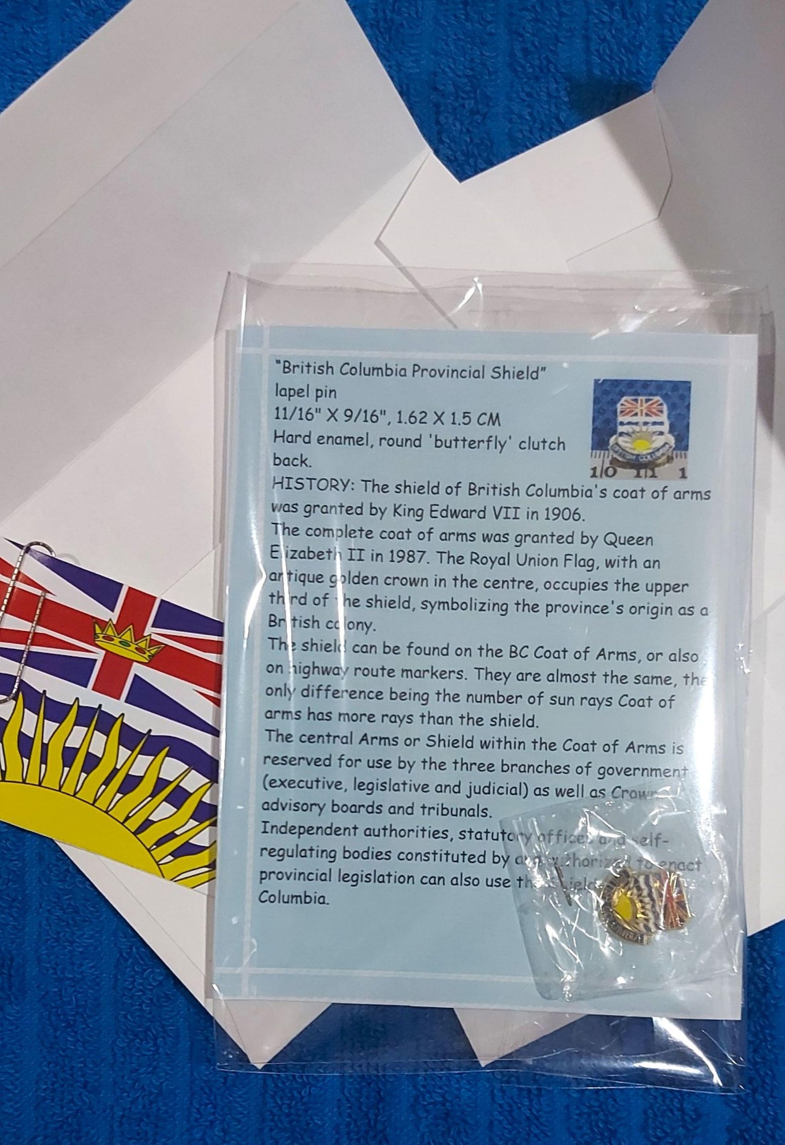 Classic-“british Columbia Provincial Shield” Lapel Pin - Etsy Canada