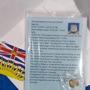 Classic-“british Columbia Provincial Shield” Lapel Pin - Etsy Canada