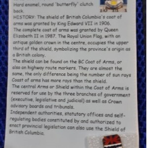 Classic-“british Columbia Provincial Shield” Lapel Pin - Etsy Canada