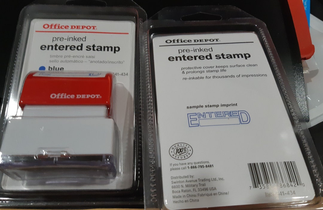 Clearance-pre-inked "entered" Stamp - Etsy Canada