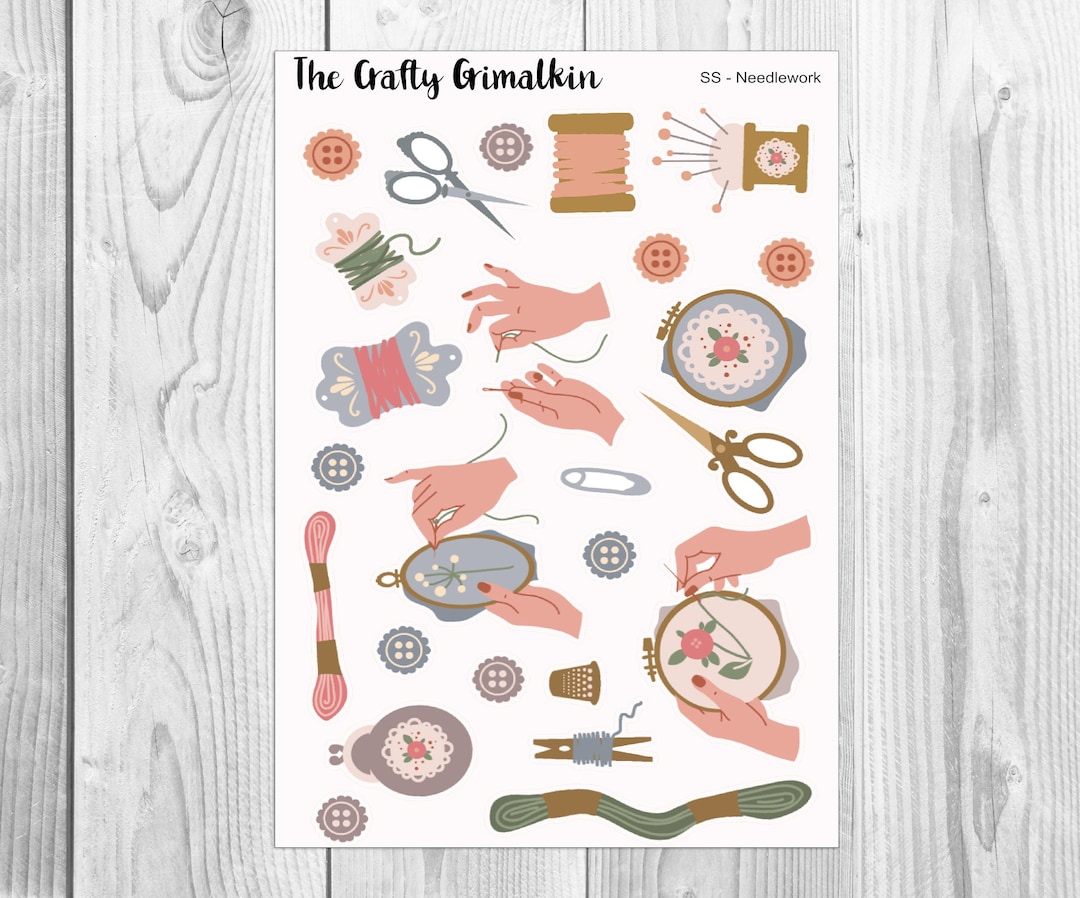 Needlework/sewing Sticker Sheet for Journals, Scrapbooks or Planners - Etsy