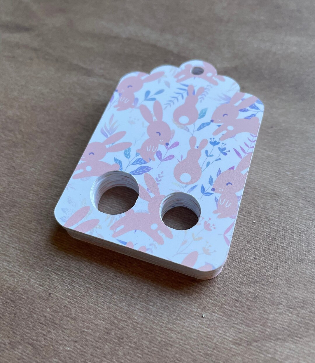 Floss Keepers/tags/drops White With Pink Bunnies - Etsy