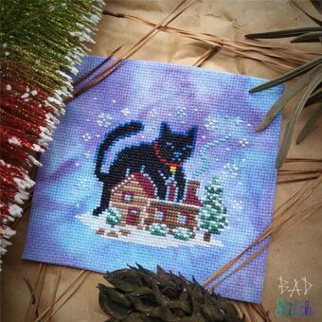 Yule Cat - Bad Stitch - Cross Stitch Pattern - Etsy
