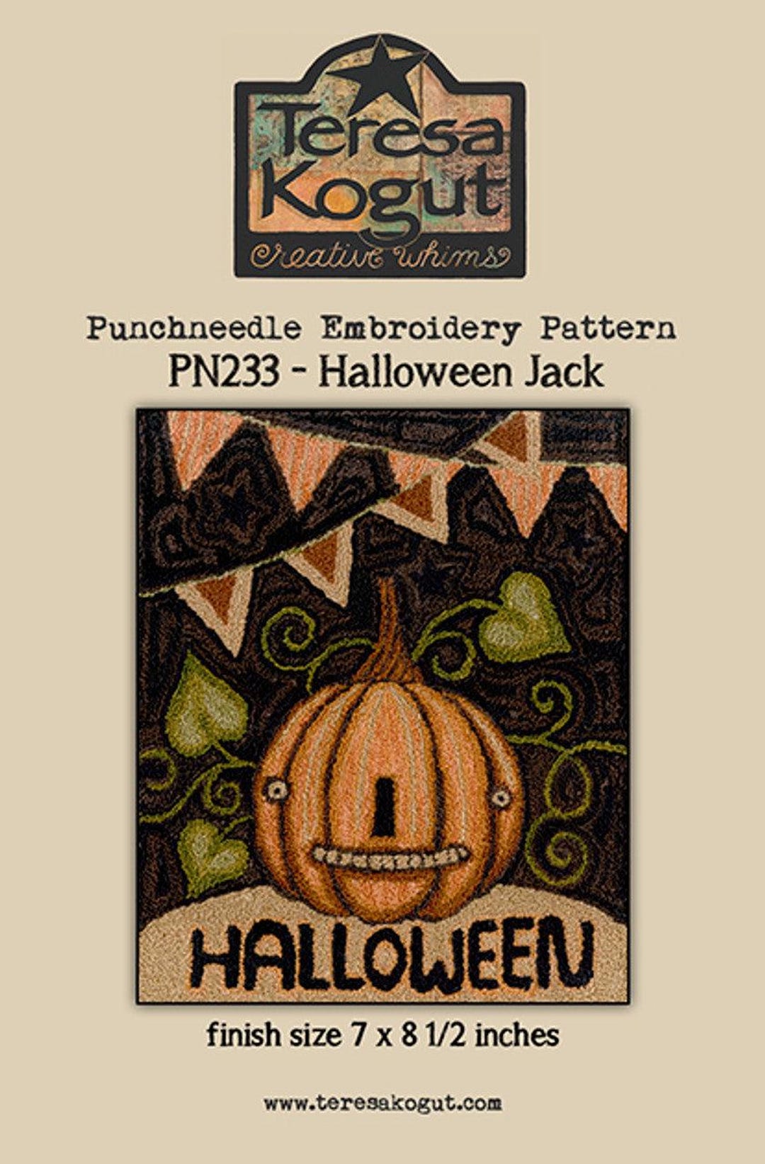 Halloween Jack - Teresa Kogut - Punch Needle Pattern - Etsy