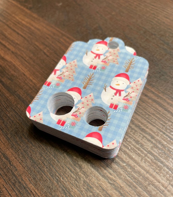 Floss Keepers/tags/drops Snowmen With Blue Background - Etsy