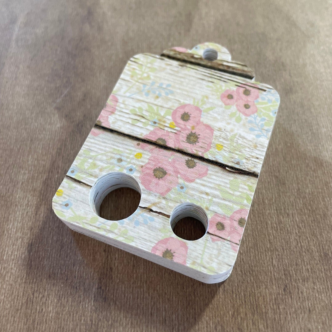 Floss Keepers/tags - Vintage Wood With Pink Flowers - Etsy