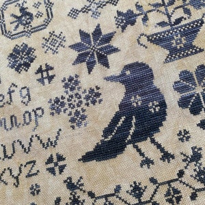 Black Bird Sampler Pansy Patch Quilts and Stitchery Cross Stitch ...