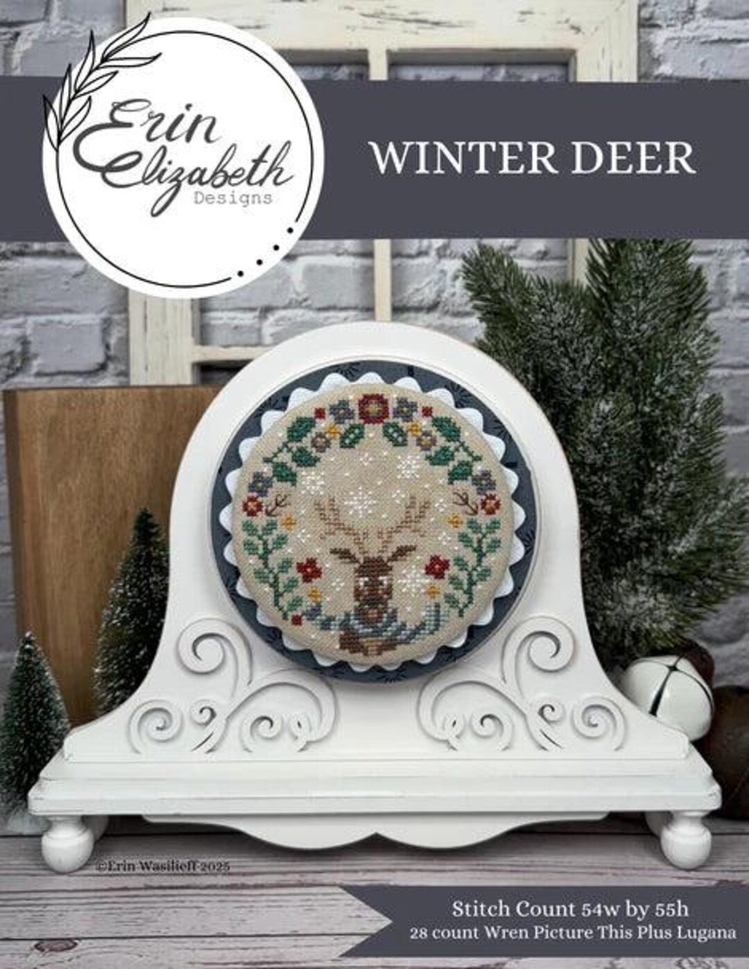 Winter Deer - Erin Elizabeth Designs - Cross Stitch Pattern - Etsy