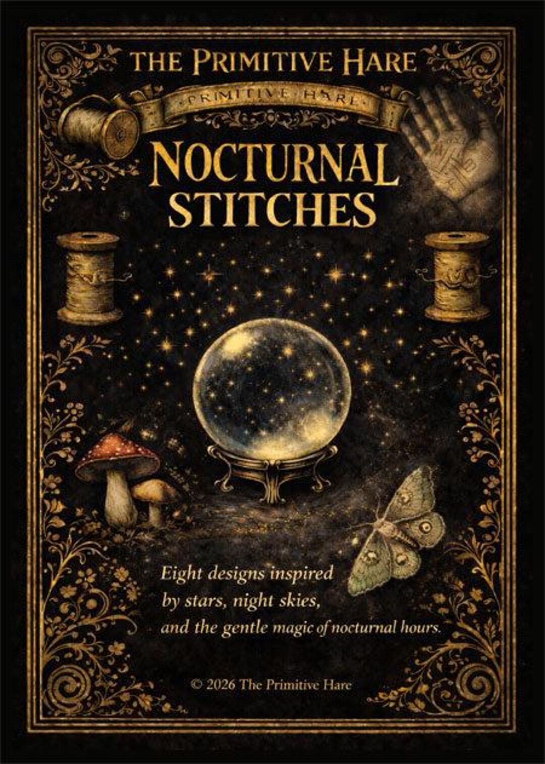 BOOK: NOCTURNAL STITCHES - Primitive Hare Cross Stitch Pattern - Etsy
