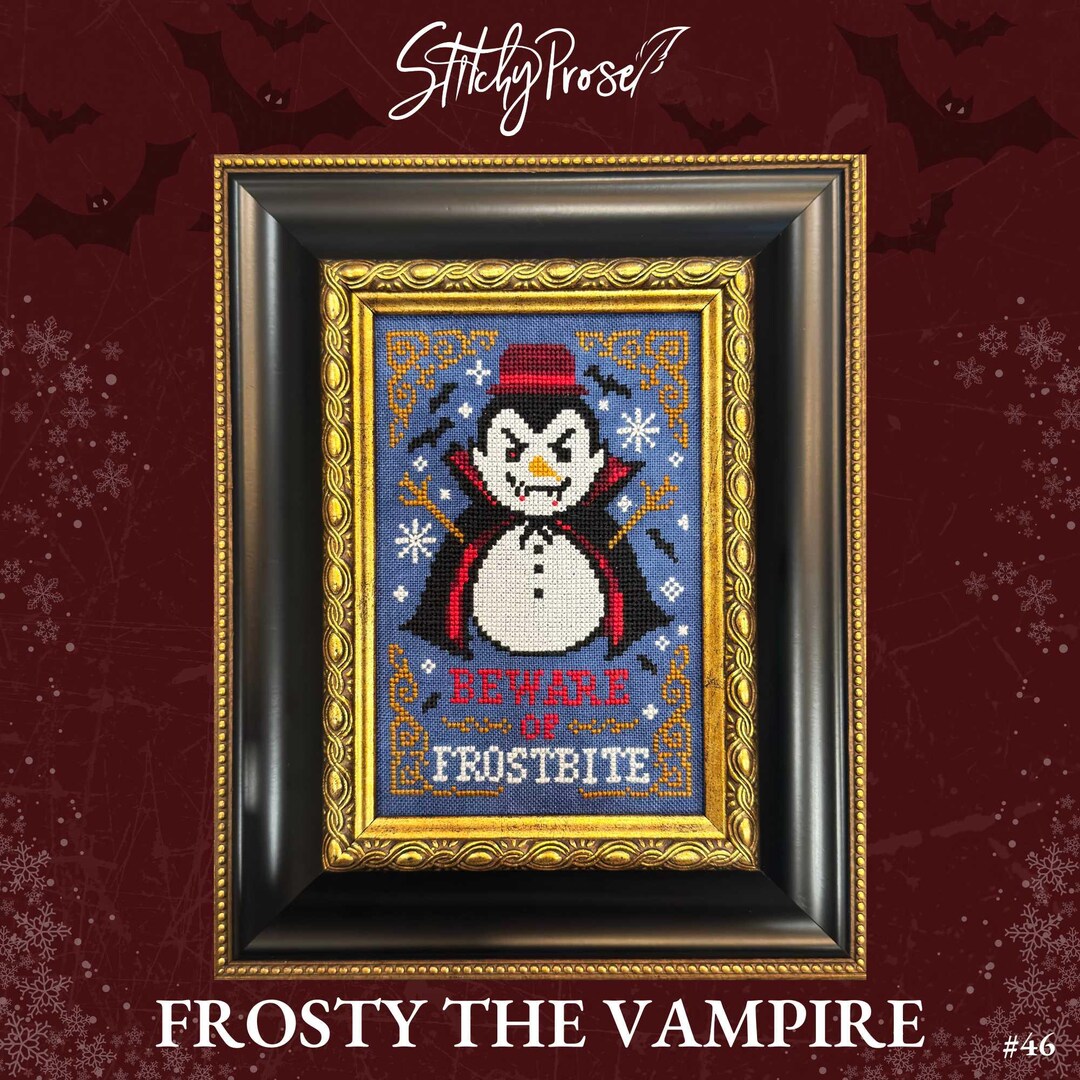 PREORDER Frosty the Vampire - Stitchy Prose - Cross Stitch Pattern - Etsy