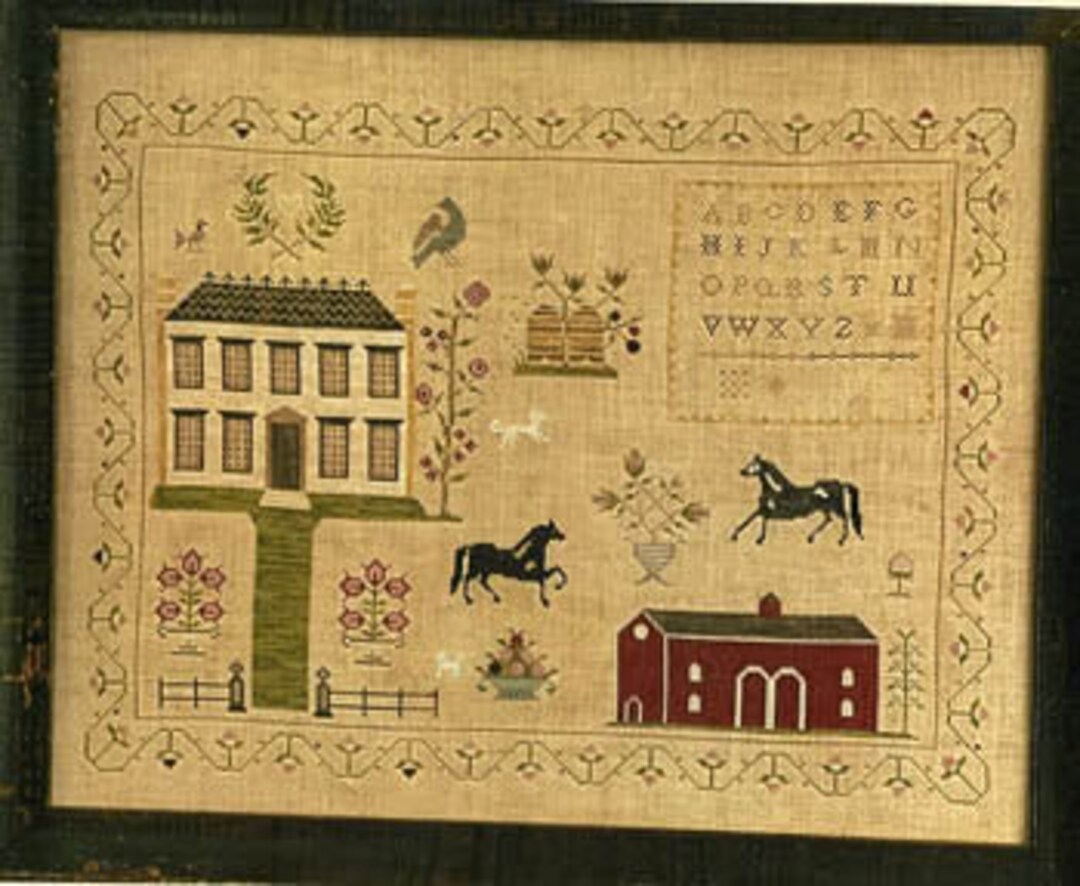 Stables at Hollyberry Farm Sampler by Stacy Nash Primitives - Cross Stitch Pattern - Etsy