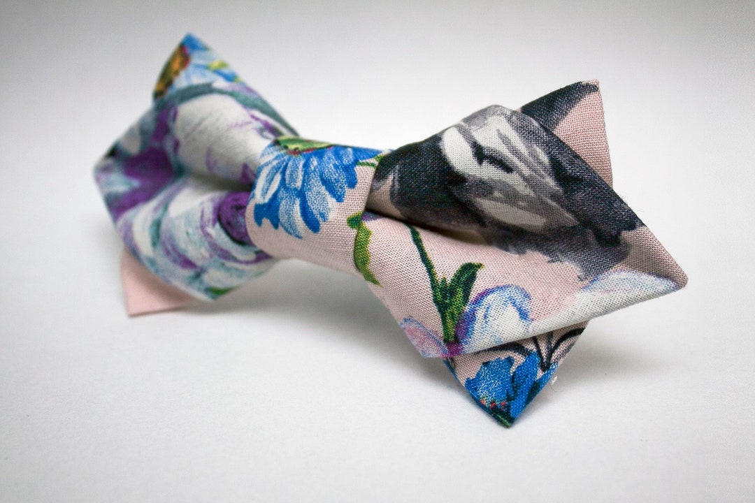 Floral Pointed Bow Tie - Etsy