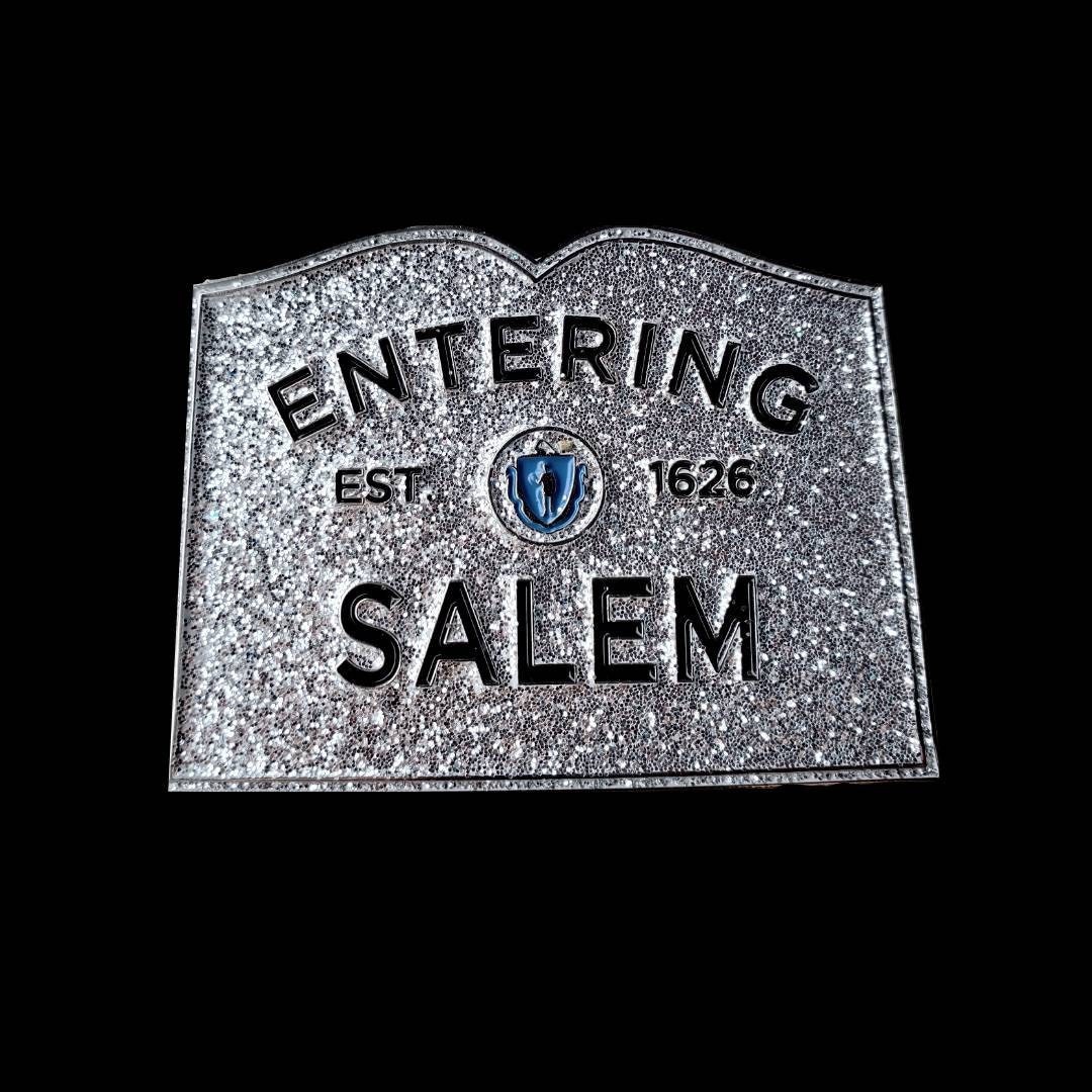 Silver Glitter ENTERING SALEM City Sign Enamel Pin - Etsy