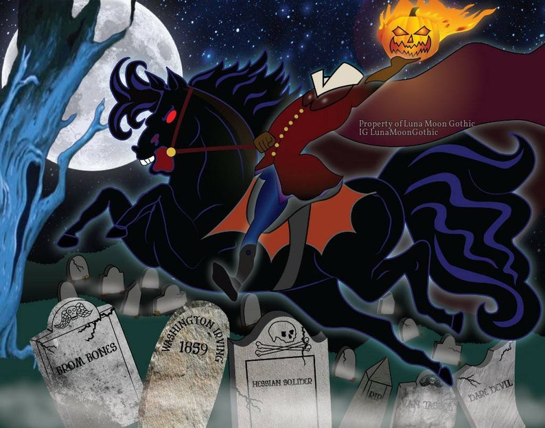 8x10 HEADLESS HORSEMAN Sleepy Hollow NY Animation Art Print - Etsy
