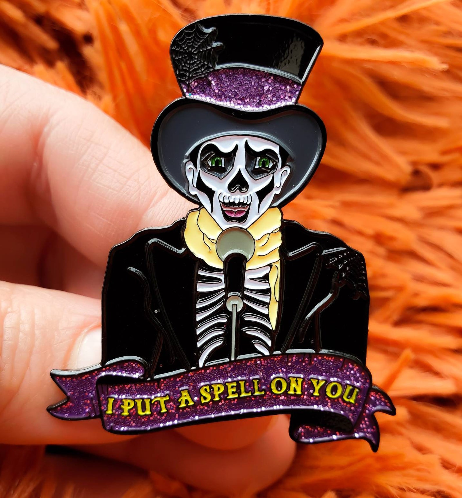 Skeleton Singer HOCUS POCUS I Put A Spell on You Enamel Pin - Etsy