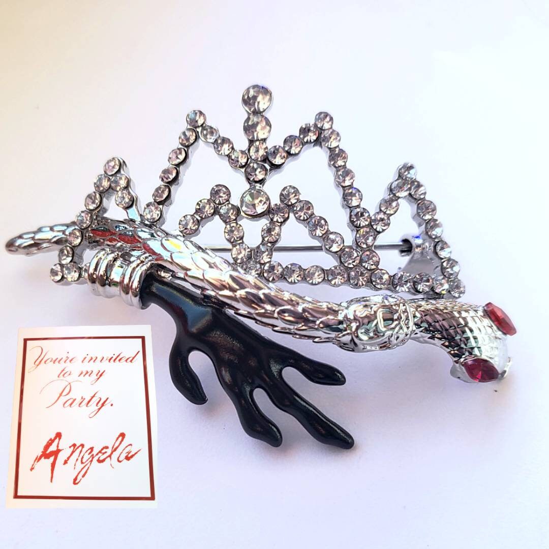ANGELA'S TIARA Replica Rhinestone Brooch • Night of the Demons - Etsy