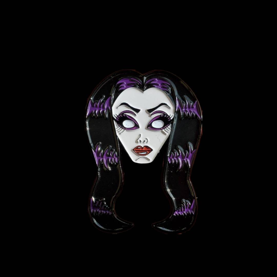 Morticia Addams Ben Cooper Mask Style Enamel Pin - Etsy