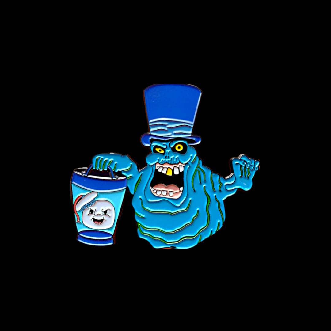 Blue Slimer/hat Box Ghost Mash-up Enamel Pin - Etsy