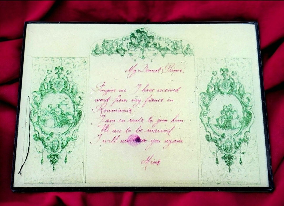 Bram Stoker's DRACULA • Mina's Goodbye Letter to the Prince • JUMBO Pin ...