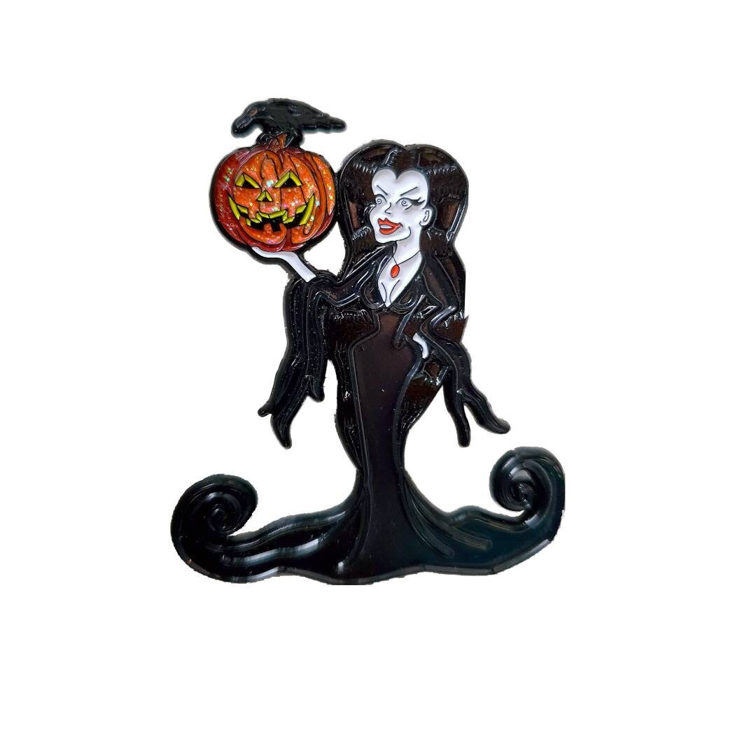 Morticia Addams /bewitched Mash up Halloween Enamel Pin - Etsy
