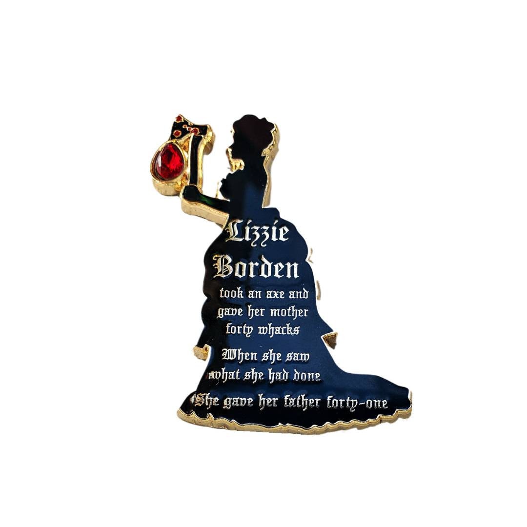 LIZZIE BORDEN- Nursery Rhyme Crystal & Enamel Pin - Etsy