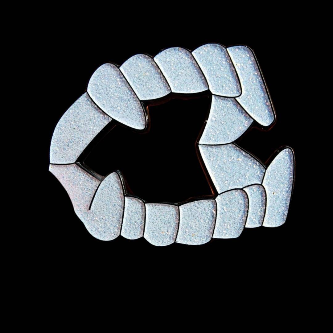 Glitter Retro VAMPIRE FANGS Halloween Enamel Pin - Etsy