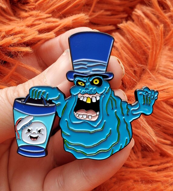 Blue SLIMER/Hat Box Ghost Mash-up Enamel Pin | Etsy
