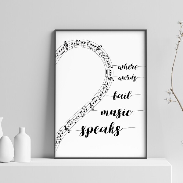 Music Wall Quote - Etsy