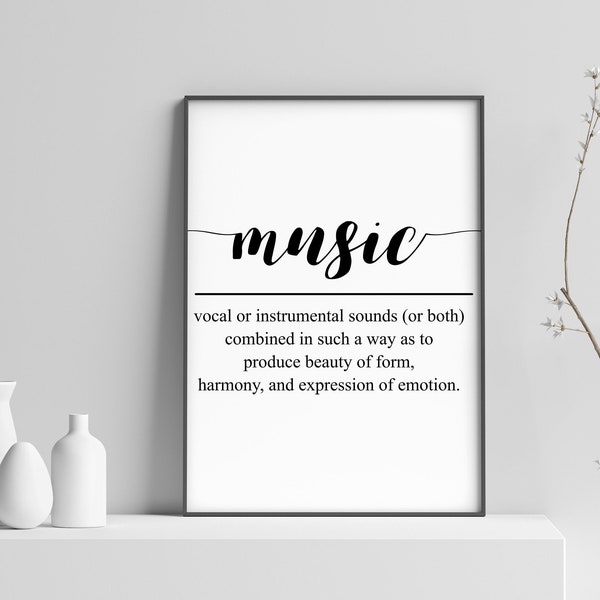 Music Definition Printable Art - Etsy