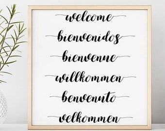 Welcome Sign Multilingual - Etsy