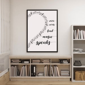 Where Words Fail Music Speaks // Music Quote Printable Music Sayings ...