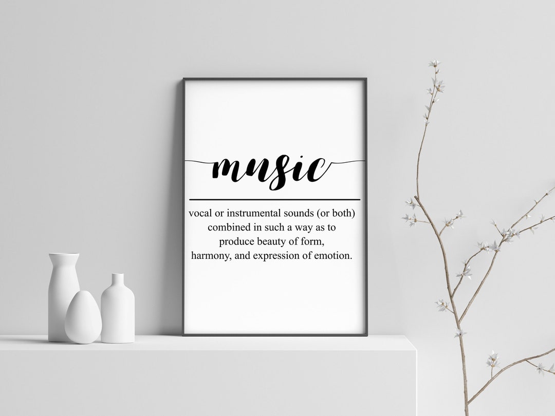 Music Definition // Word Definition Poster Music Printable Music Decor ...