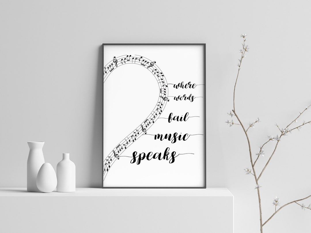 Where Words Fail Music Speaks // Music Quote Printable Music Sayings ...