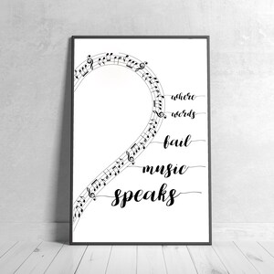 Where Words Fail Music Speaks // Music Quote Printable Music Sayings ...