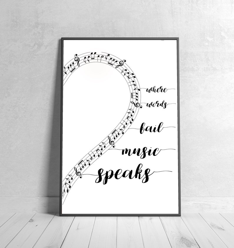 Where Words Fail Music Speaks // Music Quote Printable Music - Etsy